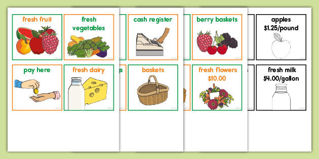 Farmer's Market Dramatic Play Labels (teacher made)