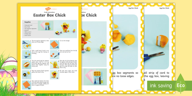 Easter Egg Carton Chick Craft Instructions (teacher made)