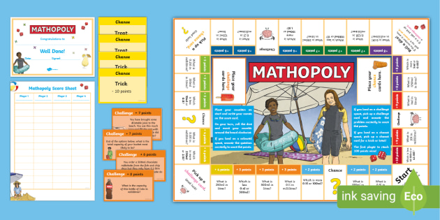 Mathopoly Capacity Game - Summer Picnic Family Games