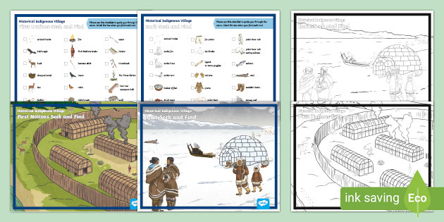 Historical Indigenous Village Activity - Twinkl - CA