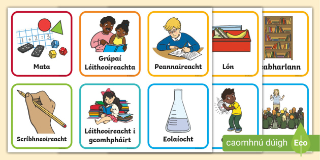 Class Timetable Flashcards Gaeilge (teacher made)