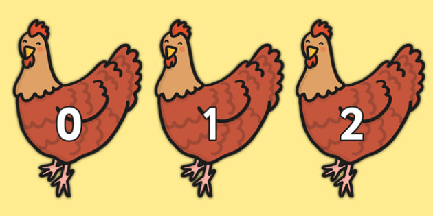 Numbers 0-30 on Little Red Hens (teacher made)