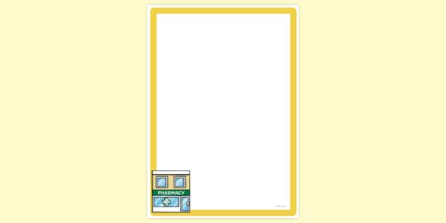 Simple Blank Pharmacy Page Border | Page Borders | Twinkl