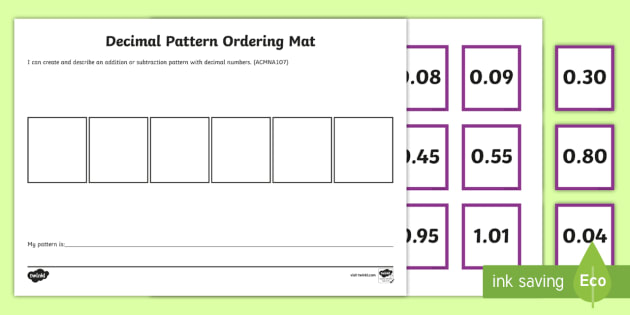 Decimal Pattern Number Cards (teacher made)