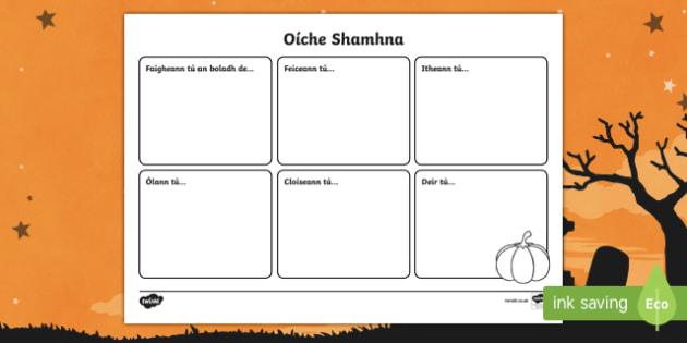 Oíche Shamhna Sensory Worksheet / Worksheet Gaeilge