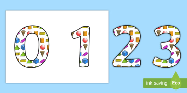 FREE! - 3D Shapes Display Numbering (teacher made)