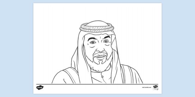 sheikh Khalifa Colouring Sheet | Colouring Sheets