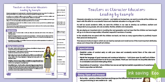 Teachers as Character Educators: Leading by Example