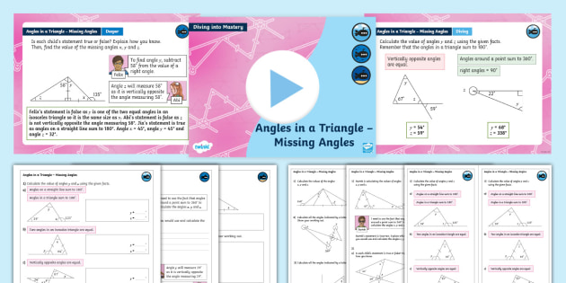 Angles In A Triangle Worksheet Grade 6 Angles In A Triangle GCSE