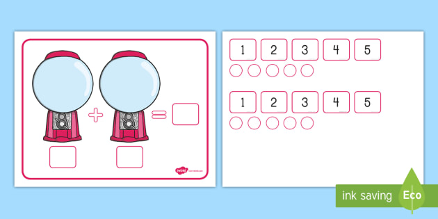 Simple Addition One to Five Activity Mat (teacher made)