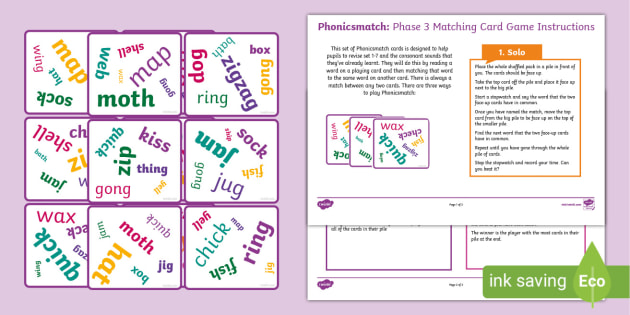 Phonics: Set 1-7 Plus Four Consonant Digraphs Matching Cards