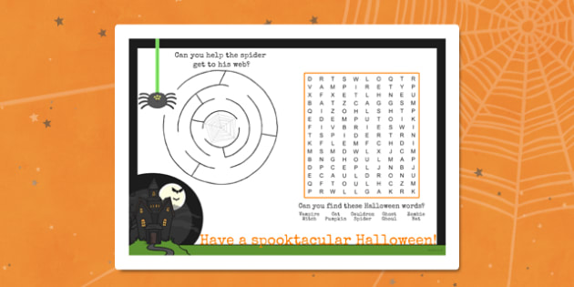 Halloween Party Place Activity Mat (teacher made)