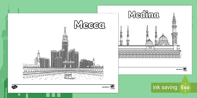 Mecca and Medina Colouring Pages