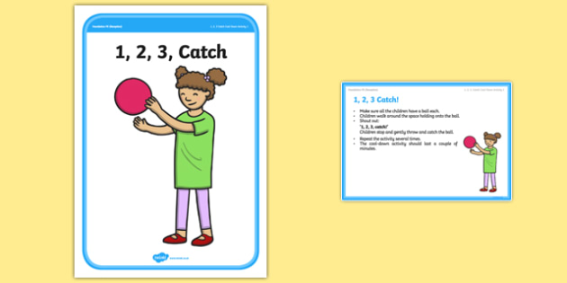 Foundation PE (Reception) 1, 2, 3 Catch Cool-Down Activity Card
