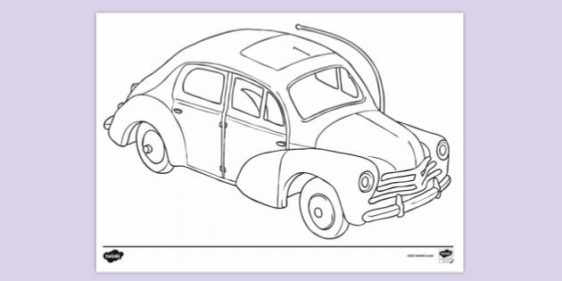 FREE! - Model Car Colouring Sheet (teacher made) - Twinkl
