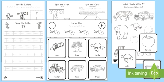 Letter T Activity Pack (teacher made)