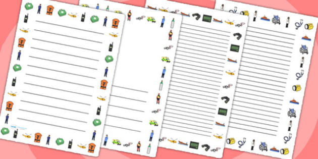 FREE! - Emergency Services Page Borders (teacher made)