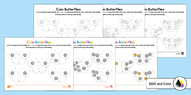 Coin Butterflies Greater Than or Less Than Differentiated Activity