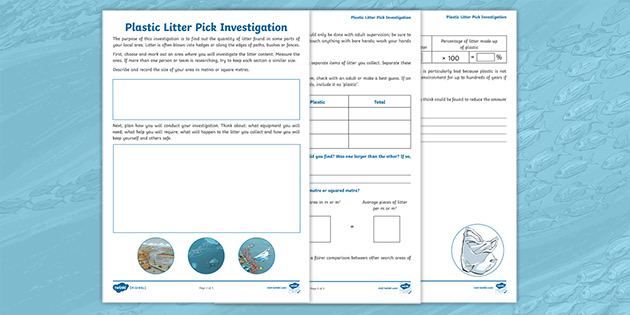 UKS2 Plastic Litter Pick Investigation Activity | Twinkl