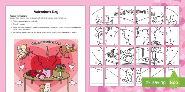 Valentine's Day Collaborative Art Pack - Valentine's Day Art