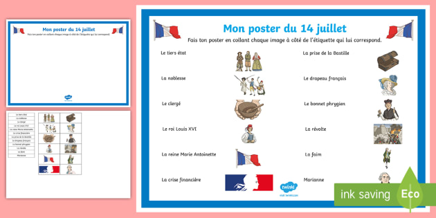 Feuille d'activités : Mon poster du 14 juillet