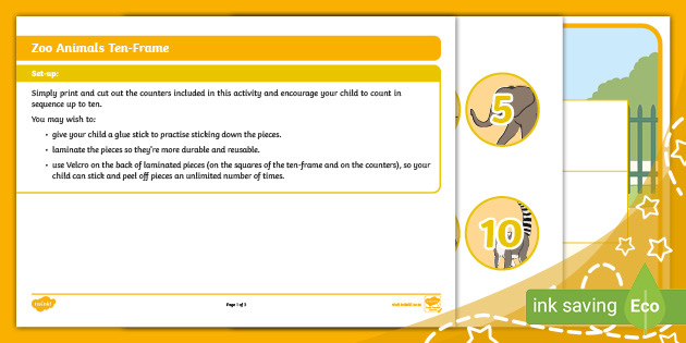 👉 Zoo Animals Ten Frame (teacher made)