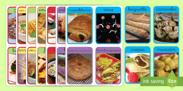 FREE! - Tarjetas de vocabulario: La comida del mundo