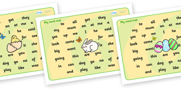 Easter Themed Word Mat Teacher Made
