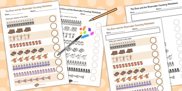 The Elves and the Shoemaker Counting Sheet (teacher made)