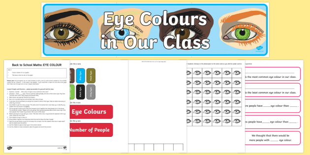 Eye Colour Statistics Yr 1 Lesson Activity and Display Pack