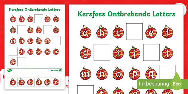 Kersfees Ontbrekende Letters