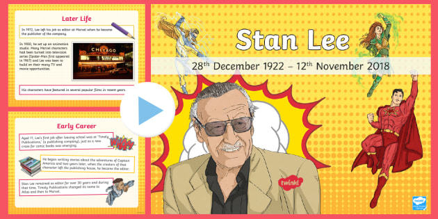 All About Stan Lee PowerPoint (teacher made)