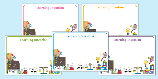 👉 Editable Learning Intention Display Signs