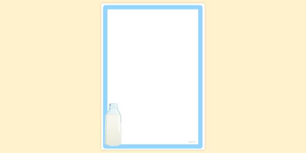FREE! - Milk Bottle Page Border | Page Borders | Twinkl