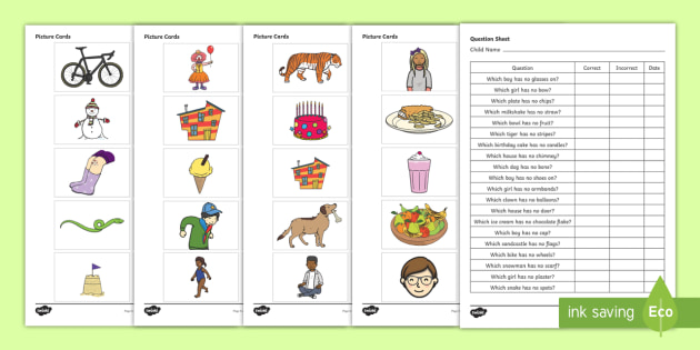 Negatives in Language Picture Cards (teacher made)