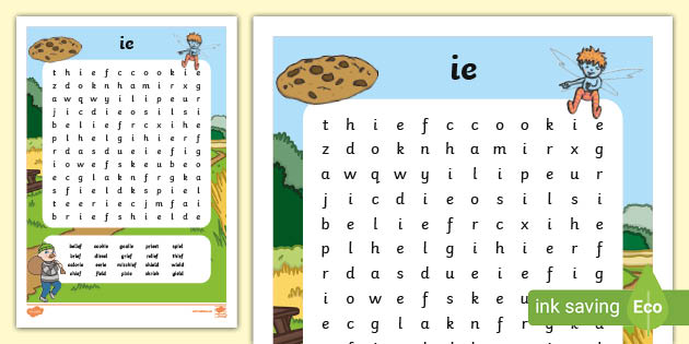 'ie' Alternative Digraph Word Search (teacher made)
