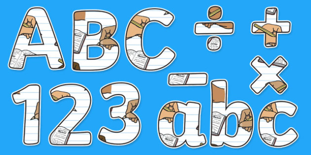 Writing Themed Display Letters and Numbers Pack