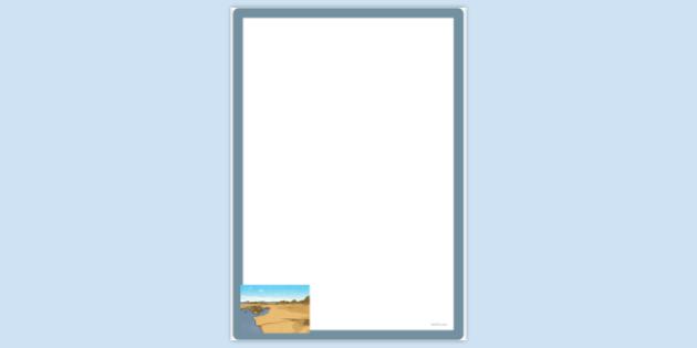 Simple Blank Desert Beach Page Border | Page Borders |Twinkl