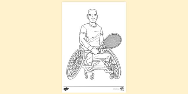 FREE! - Male Paralympic Colouring Sheet Colouring | Colouring Sheets