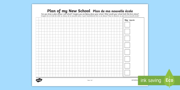Plan of My New School Activity English/French - Plan of My New School
