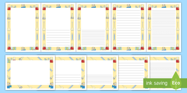 Science Test Tube Themed Page Border Pack - Science Page Borders