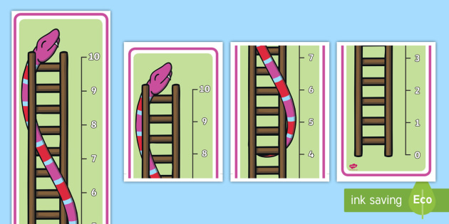 Snakes and Ladders 0-10 Vertical Number Line Display Banner