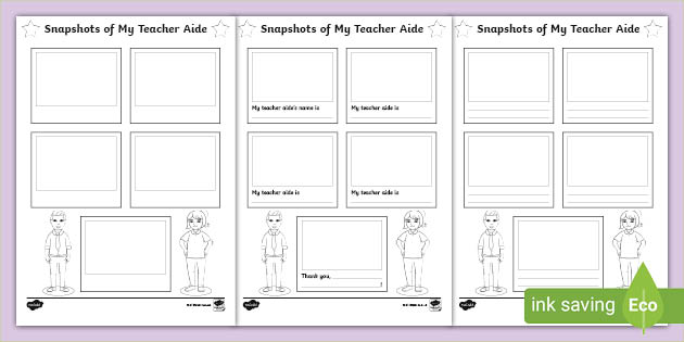 Snapshot of My Teacher Aide Activity (teacher made)