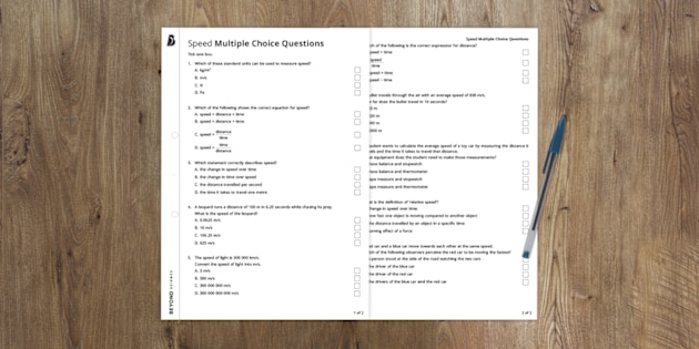 Physics Multiple Choice Questions | twinkl.com.au