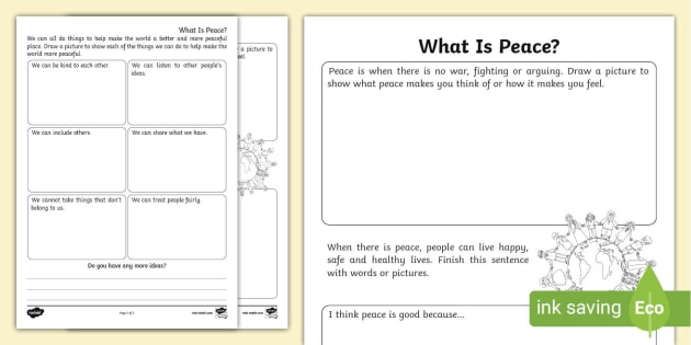 What Is Peace? KS1 Activity - PSHE (teacher made) - Twinkl