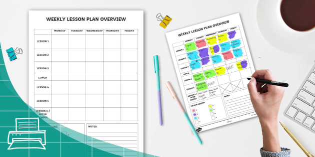 Editable | Weekly Lesson Overview (Teacher-Made)
