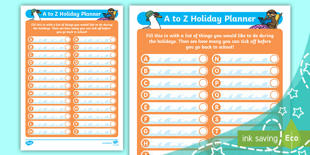 Summer Holiday Planner Template | Twinkl (teacher made)