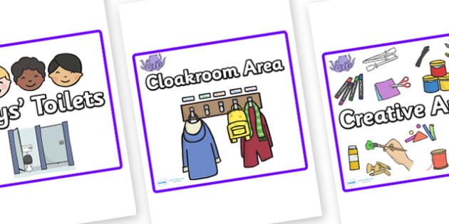 FREE! - 👉 Square Classroom Area Signs (Octopus)
