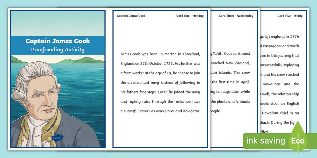 Captain James Cook Proofreading Activity (teacher made)