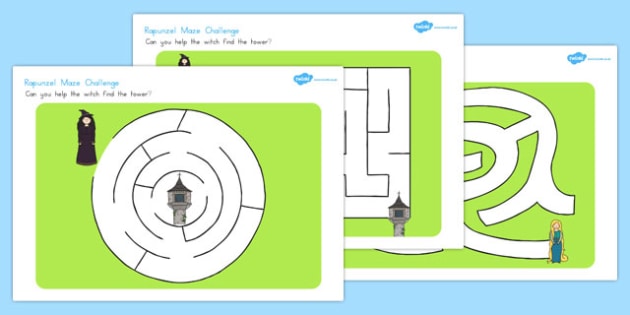 Rapunzel Differentiated Maze Worksheet / Worksheets